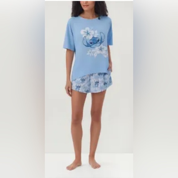 Disney | Intimates & Sleepwear | 4539 Disney Blue Stitch Sleepwear Set ...